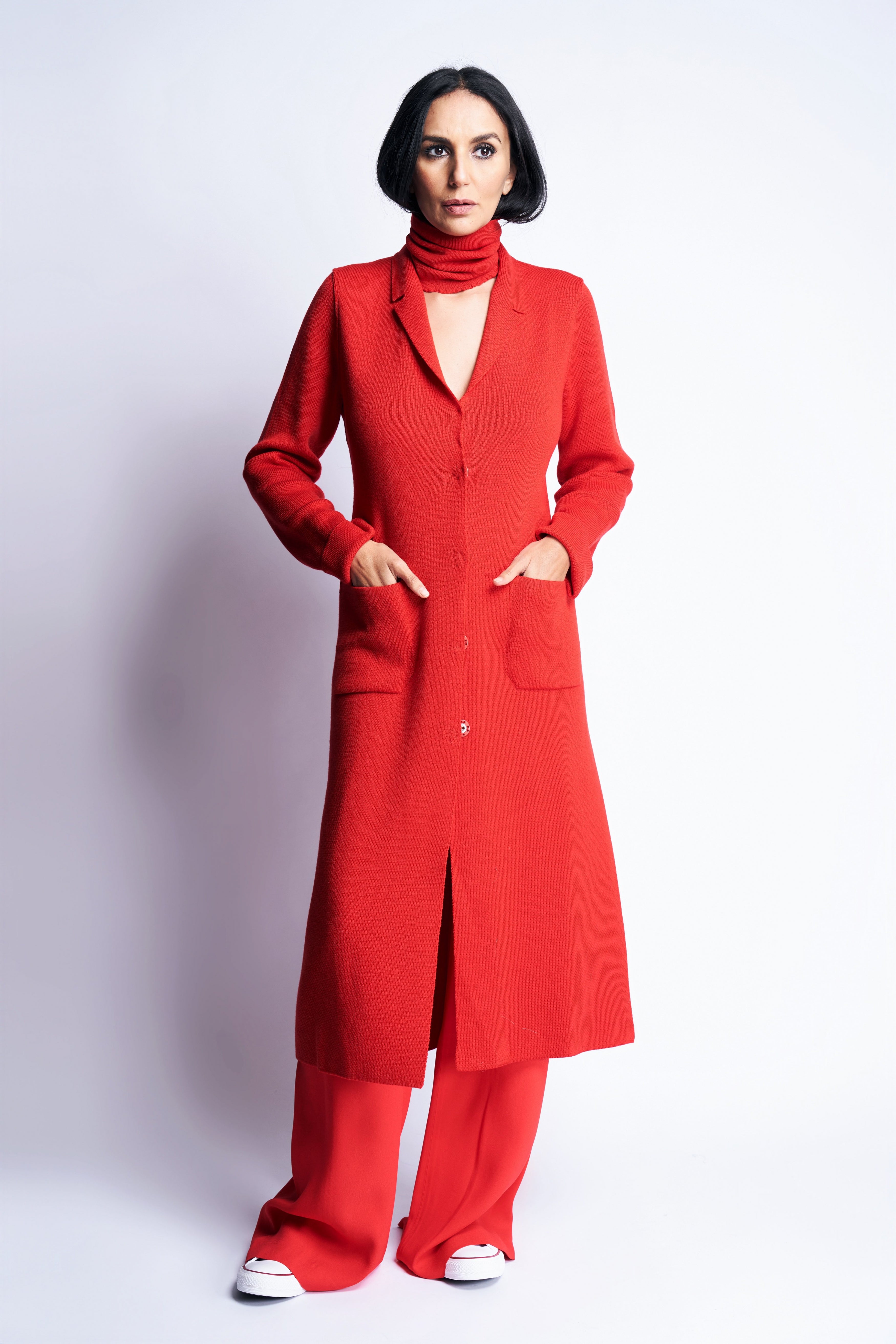 LORA MERINO WOOL JACKET XO | RED – Souad Feriani